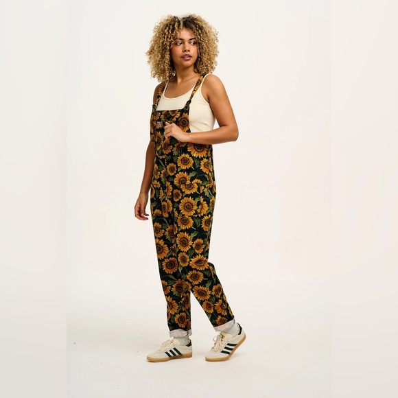 Lucy & Yak | Pants & Jumpsuits | Lucy Yak Twill Dungarees In Sunflower Print | Poshmark